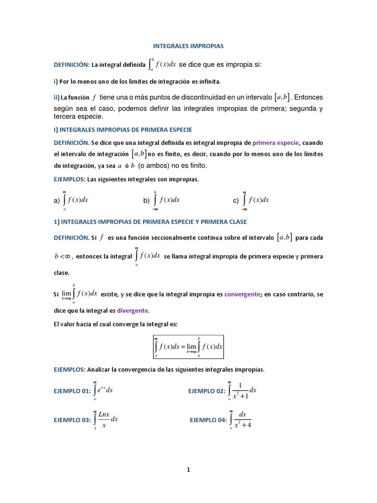 Integrales Impropias Ii | PDF
