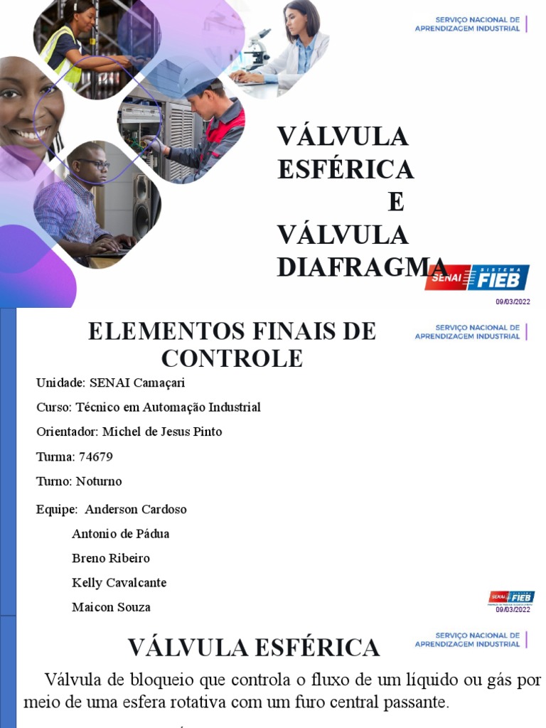 Válvulas Esférica e Diafragma: Tipos e Aplicações | PDF | Válvula | Gases