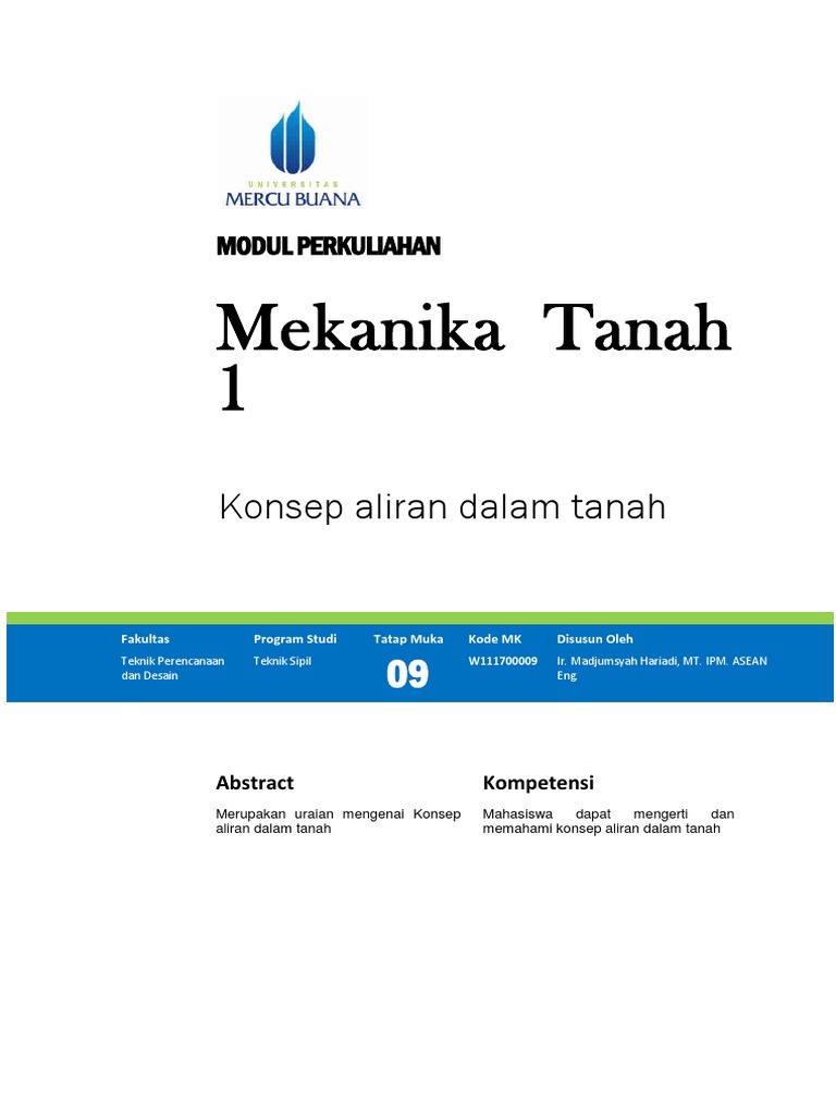 Modul 09. Mekanika Tanah WORD PDF | PDF