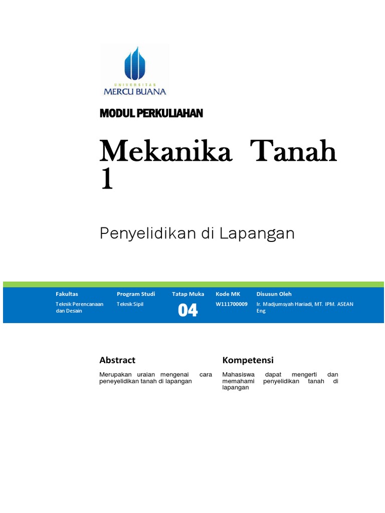 Modul 04. Mekanika Tanah WORD PDF | PDF