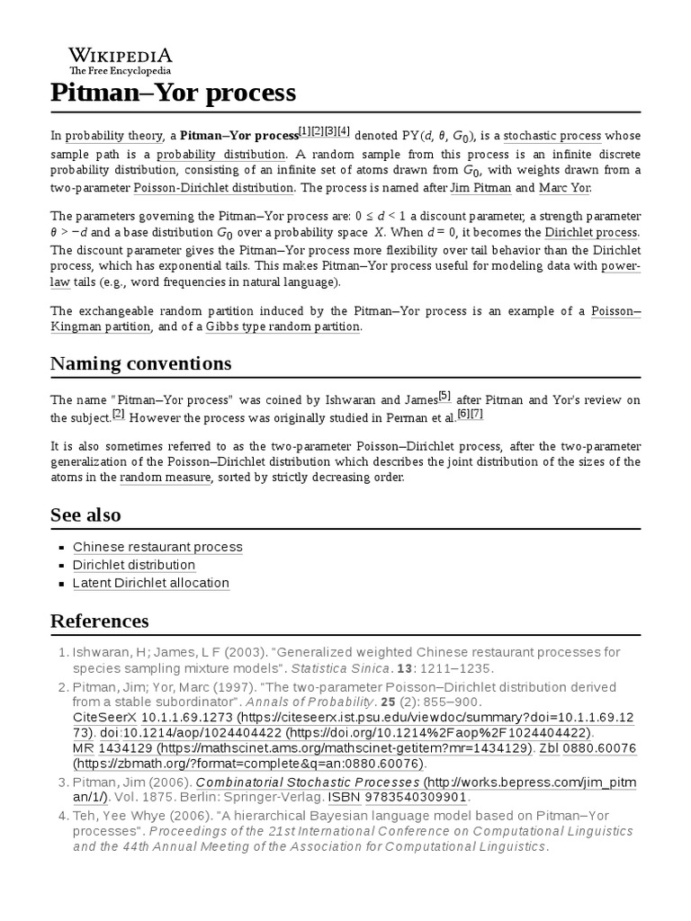 Pitman-Yor Process | PDF