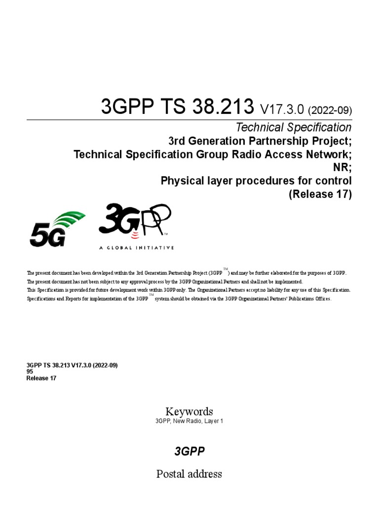 3GPP TS 38.213 | PDF