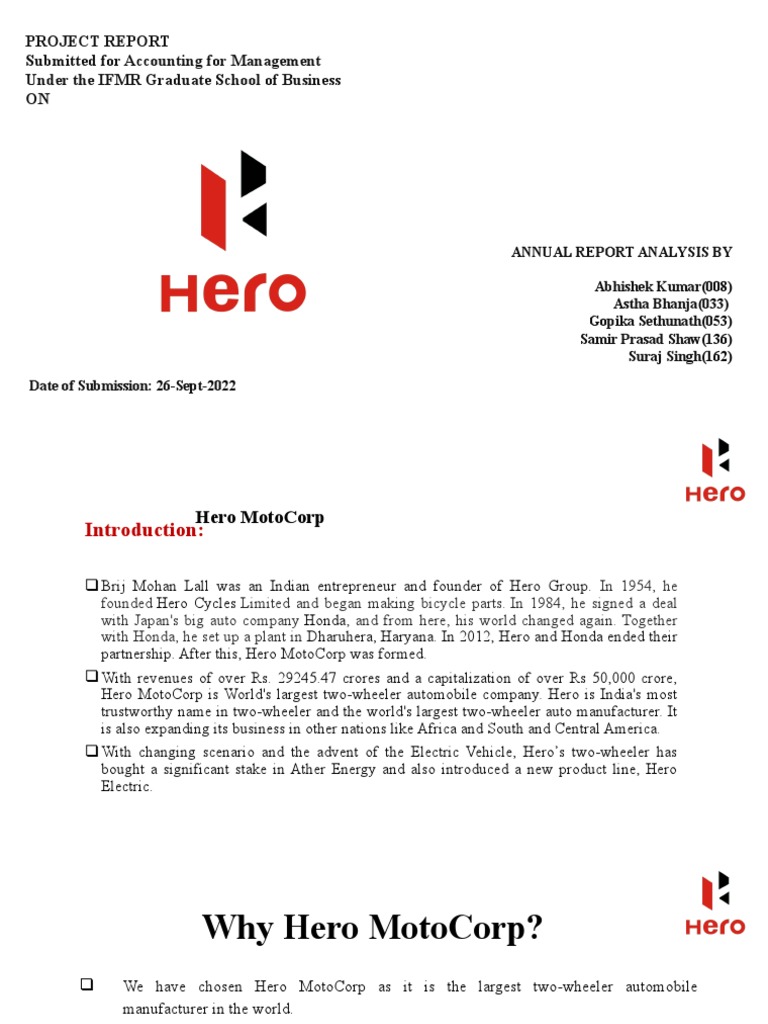 Hero Motocorp Final | PDF | Dividend | Price–Earnings Ratio