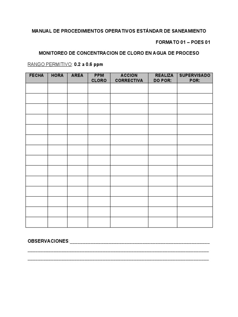 Formatos de Saneamiento | PDF