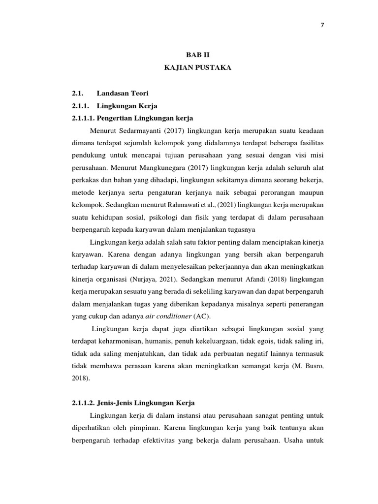 Indikator Lingkungan Kerja | PDF