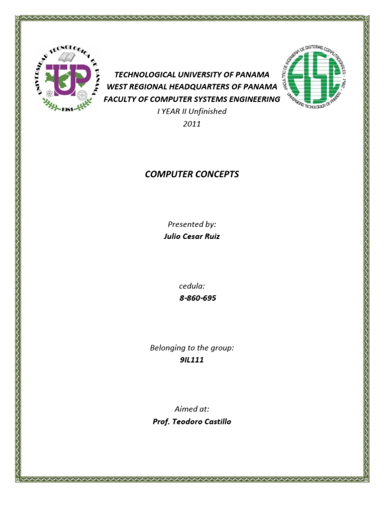 Technological University of Panama West Regional Headquarters of Panama Faculty of Computer ...