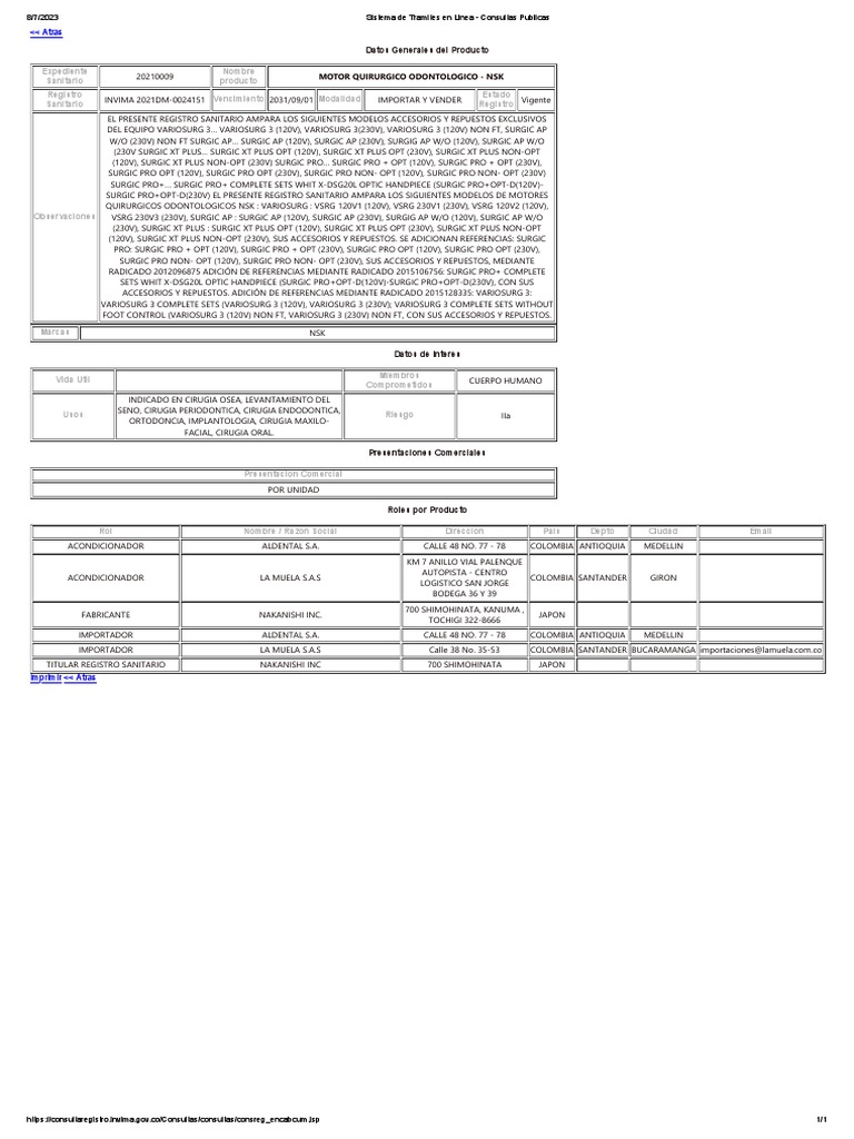 Micromotor - NSK | PDF