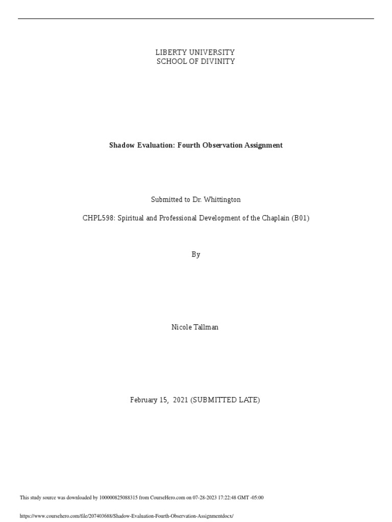 Shadow_Evaluation__Fourth_Observation_Assignment.docx | PDF