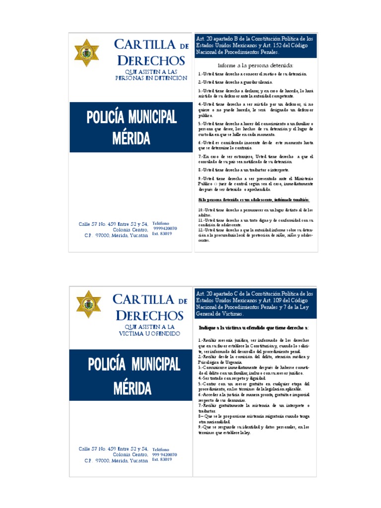 Nueva Cartilla de Derechos 2020 | PDF