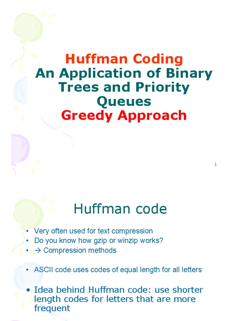 L10 Huffman Encoding Greedy | PDF | Code | Data Compression