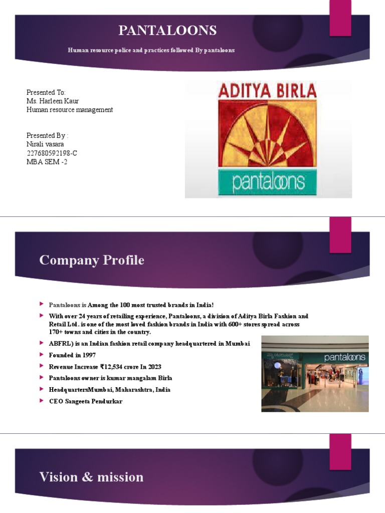 Presentation Pantaloons | PDF | Finance & Money Management