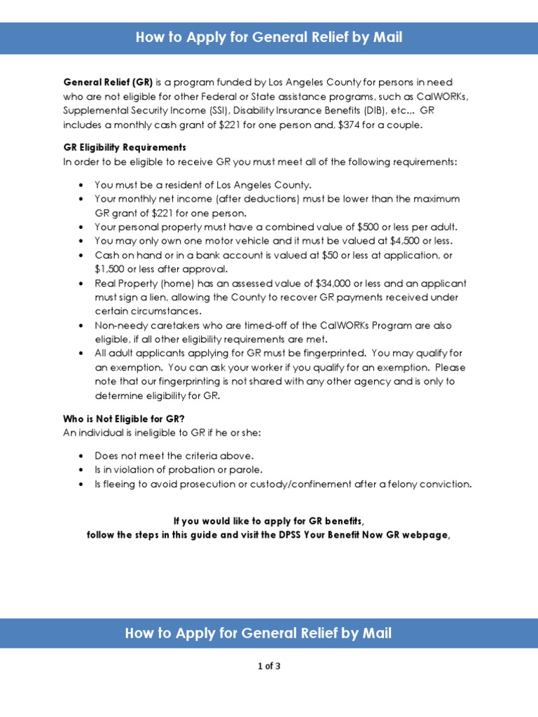 How To Apply For GR by Mail Guide | PDF | Supplemental Security Income ...