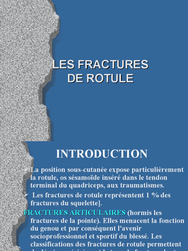 Classification des fractures de rotule | PDF | Bien-être | Sciences et ...