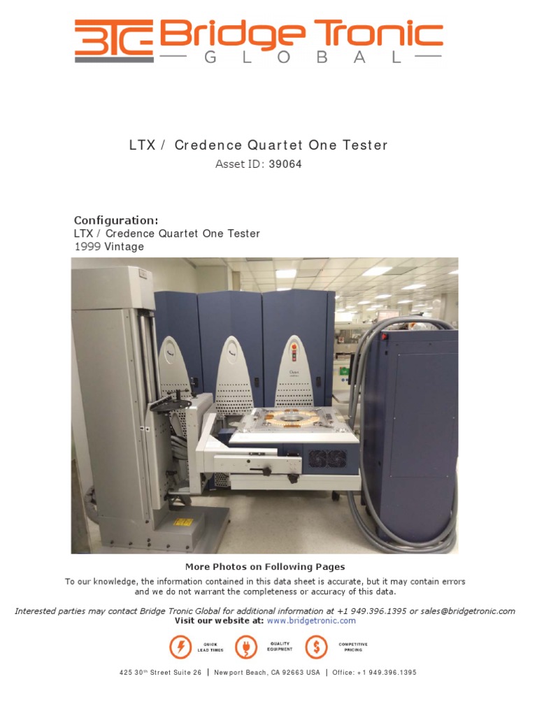 LTX/Credence Quartet One Tester Info | PDF