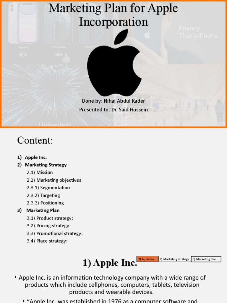 Marketing Plan for Apple Incorporation 01 | PDF