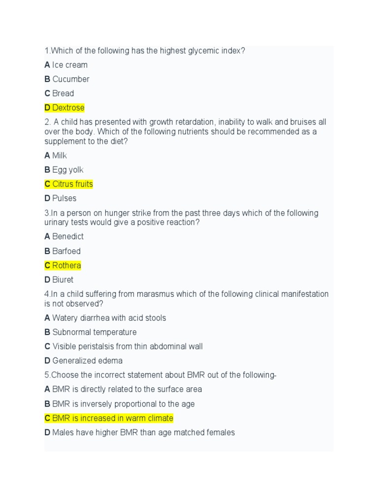 Bio Chemistry Answer Key | PDF