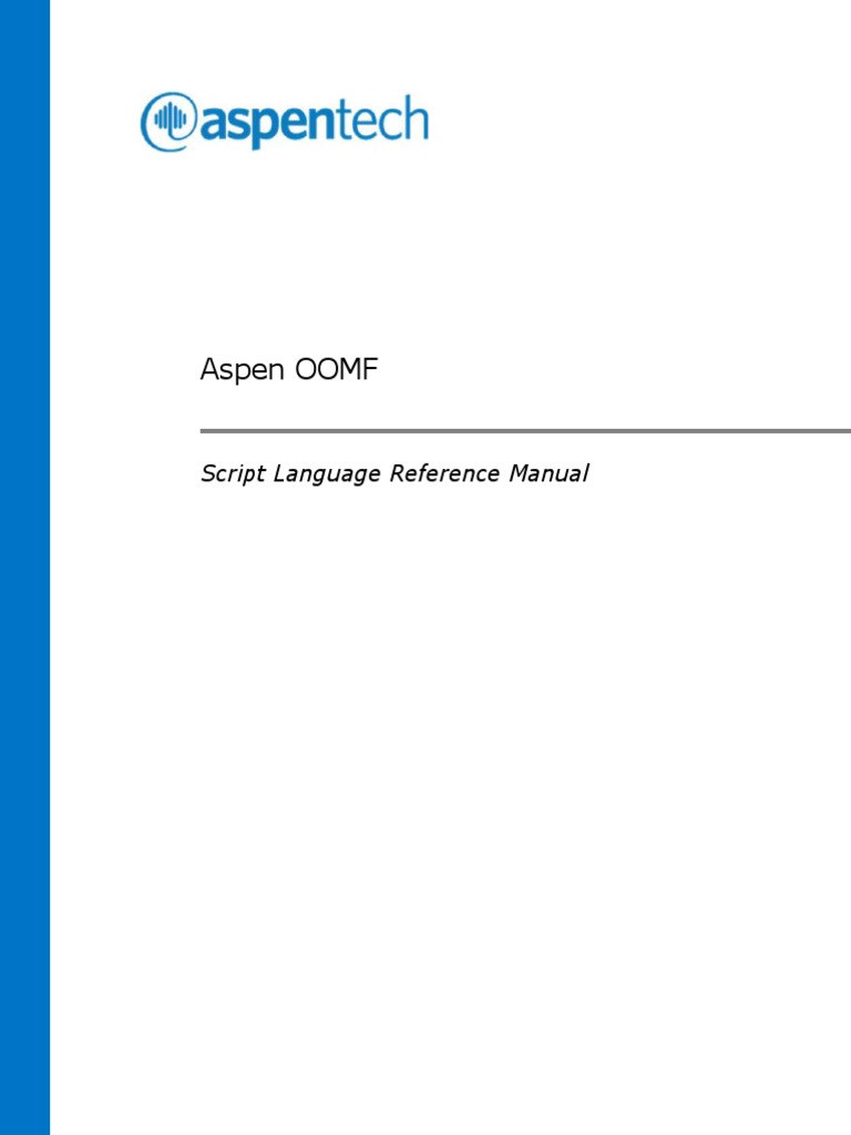 AspenOOMFV10 ScriptLanguageReferenceManual | PDF