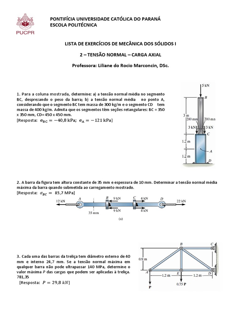 Tensão Normal em Treliça Pratt | PDF | Ciências e Matemática