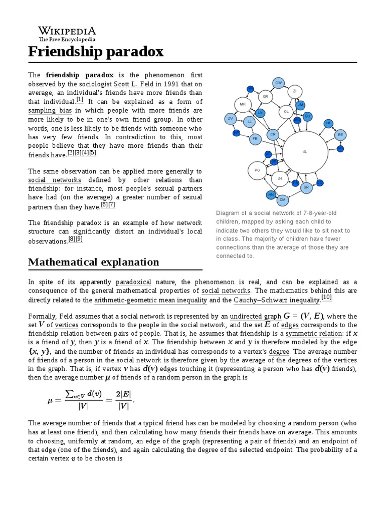 Friendship Paradox | PDF | Theoretical Computer Science | Mathematical Relations
