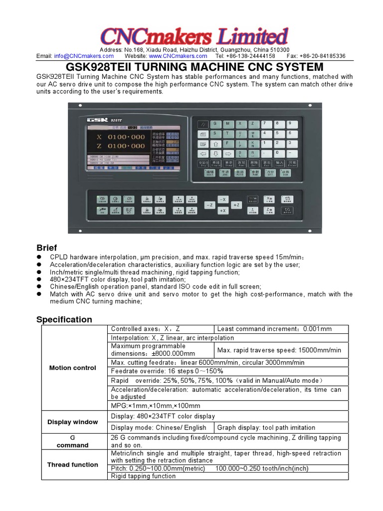 GSK 928 Teii | PDF | Numerical Control | Gear