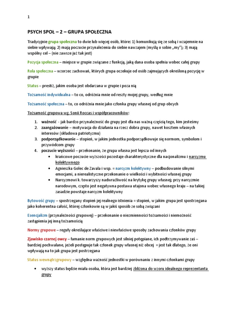 Psych Spol - 2 - Grupa Spol | PDF
