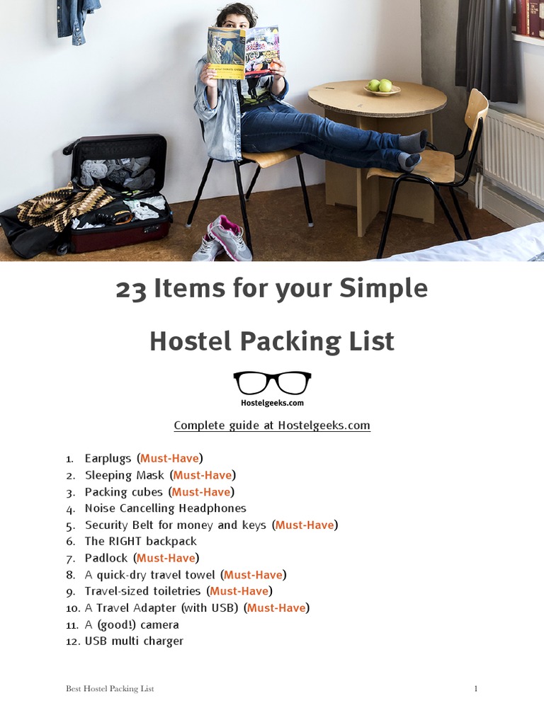 Hostel Packing List | PDF