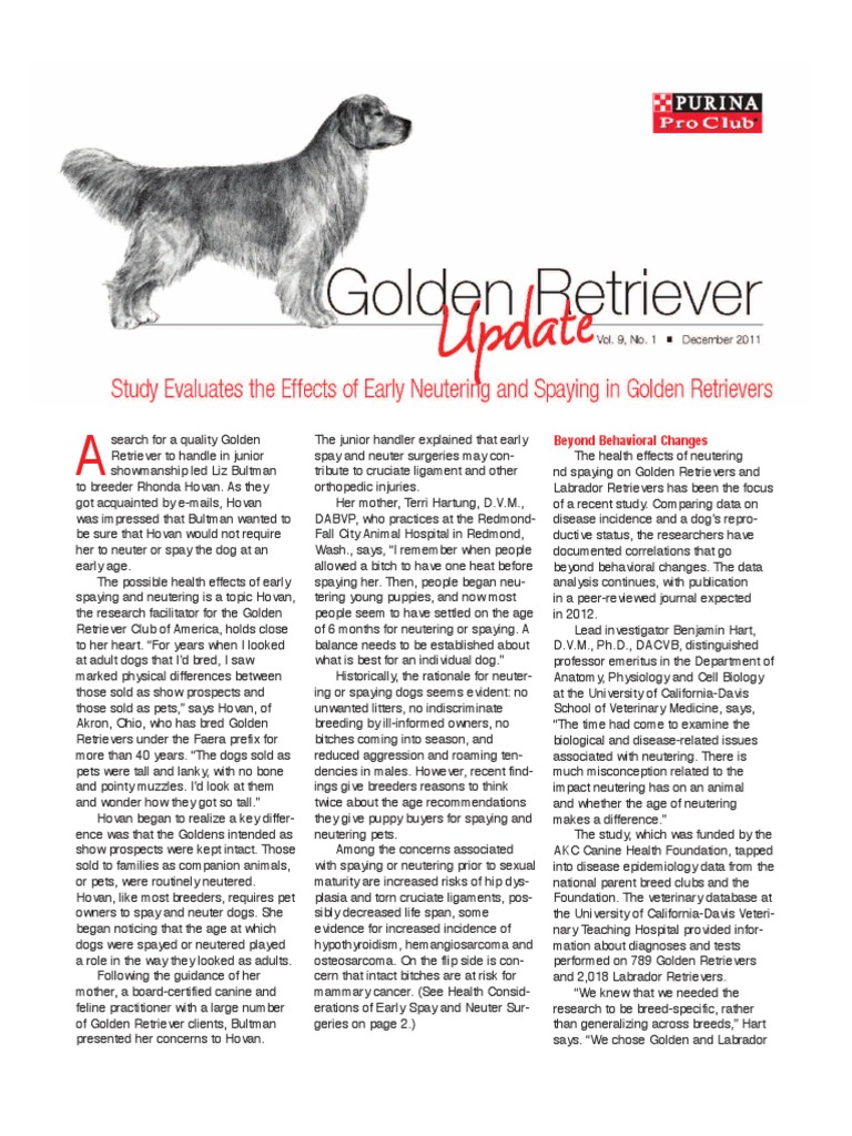 Health Risks of Early Neutering | PDF | Neutering | Dogs