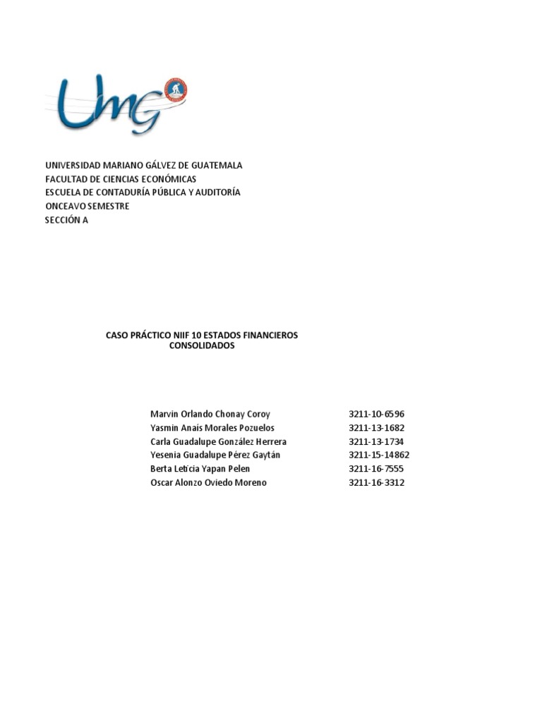 Caso Practico Eeff Consolidados | PDF