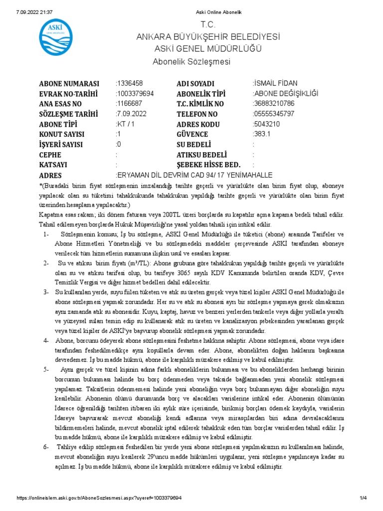 Aski Online Abonelik | PDF