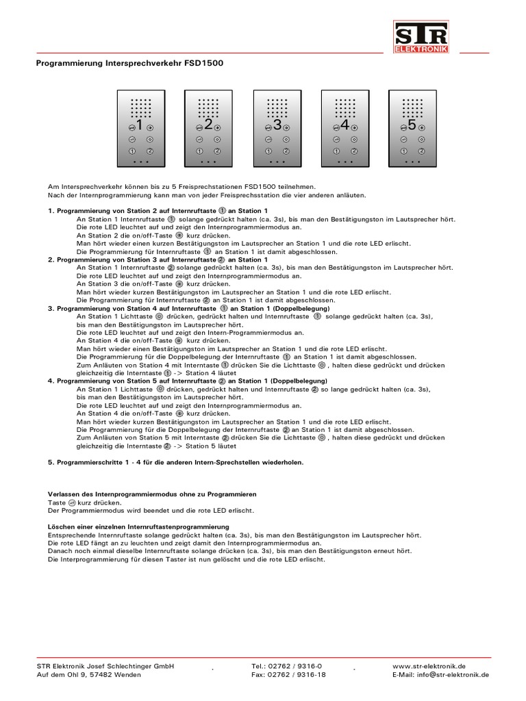 STR FS1500 Programmierung Doppelbelegung | PDF