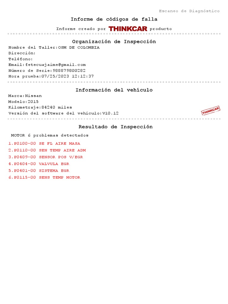 Informe Diagnóstico Turbo | PDF