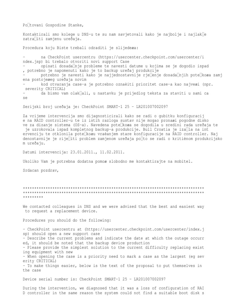 PBZ Check Point Prijava Template | PDF