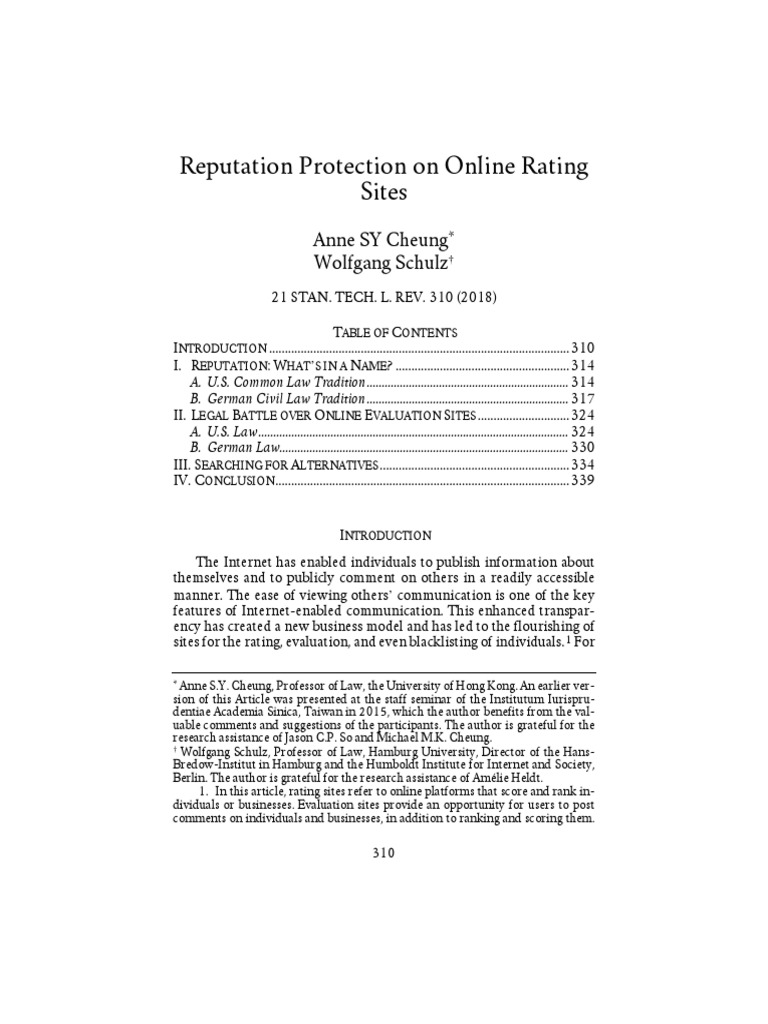 Online Reputation Protection Law | PDF | Computers