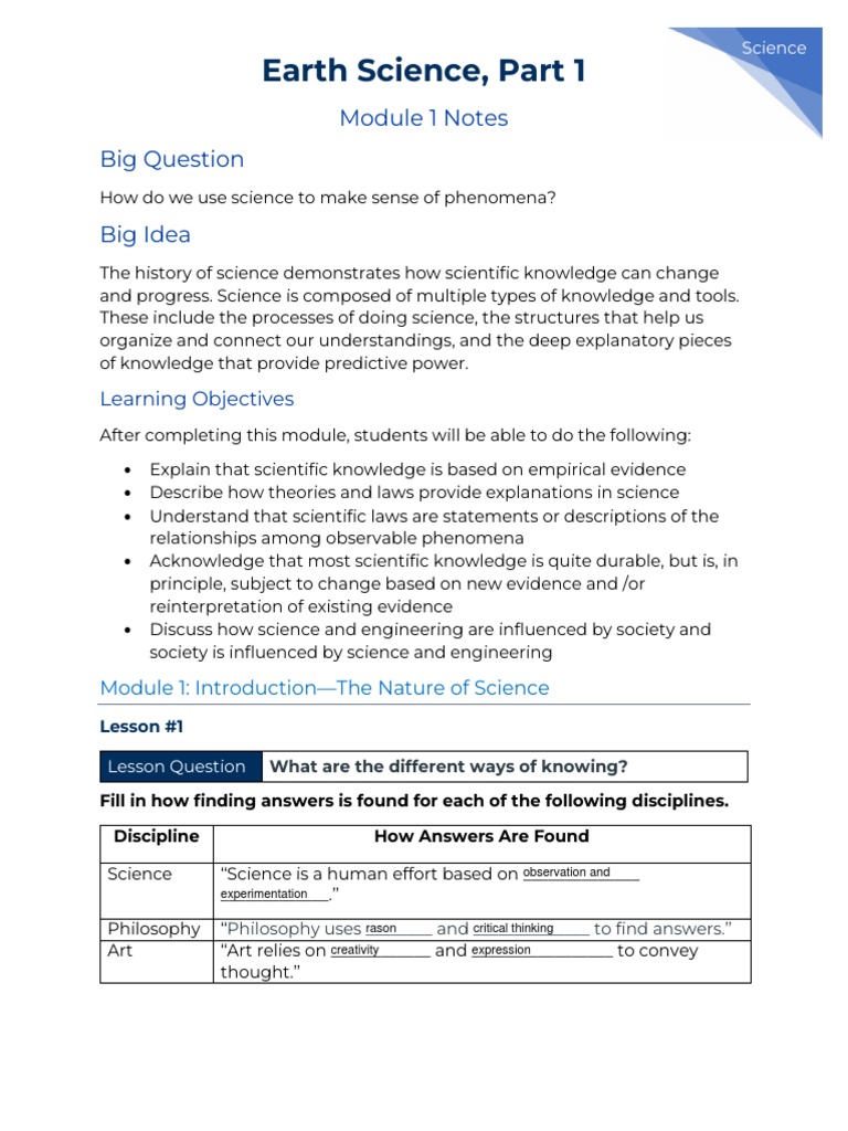 EARTH-041 Module 1 Fillable | PDF