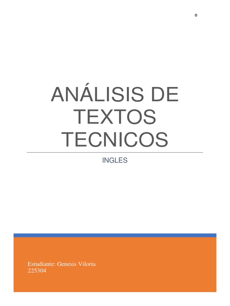 Analisis de Textos Tecnicos Inglesd-1 | PDF | Verbo | Arranque