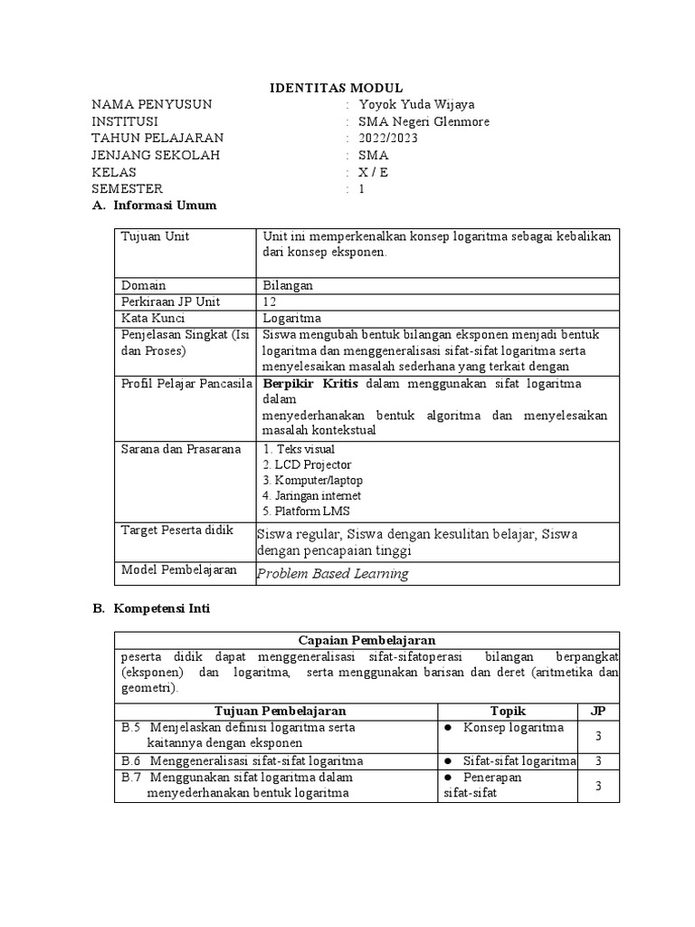 Modul Logaritma | PDF