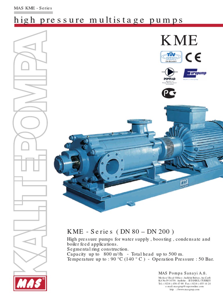 KME High Pressure Multistage Pumps | PDF