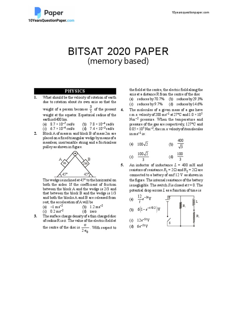 Bitsat | PDF