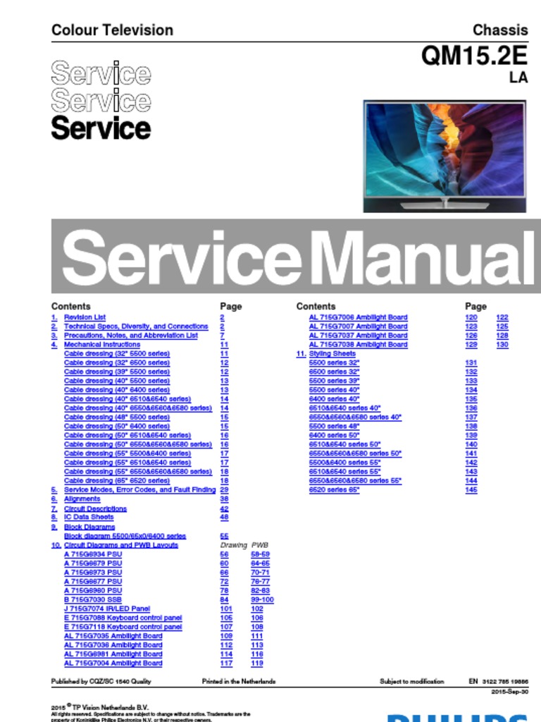 SERVICE TV PHILIPS | PDF | Hdmi | Manufactured Goods
