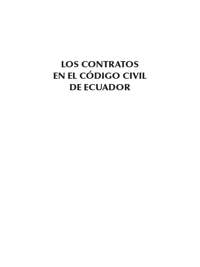 Los Contratos en El Código Civil de Ecuador | PDF | Derecho civil ...