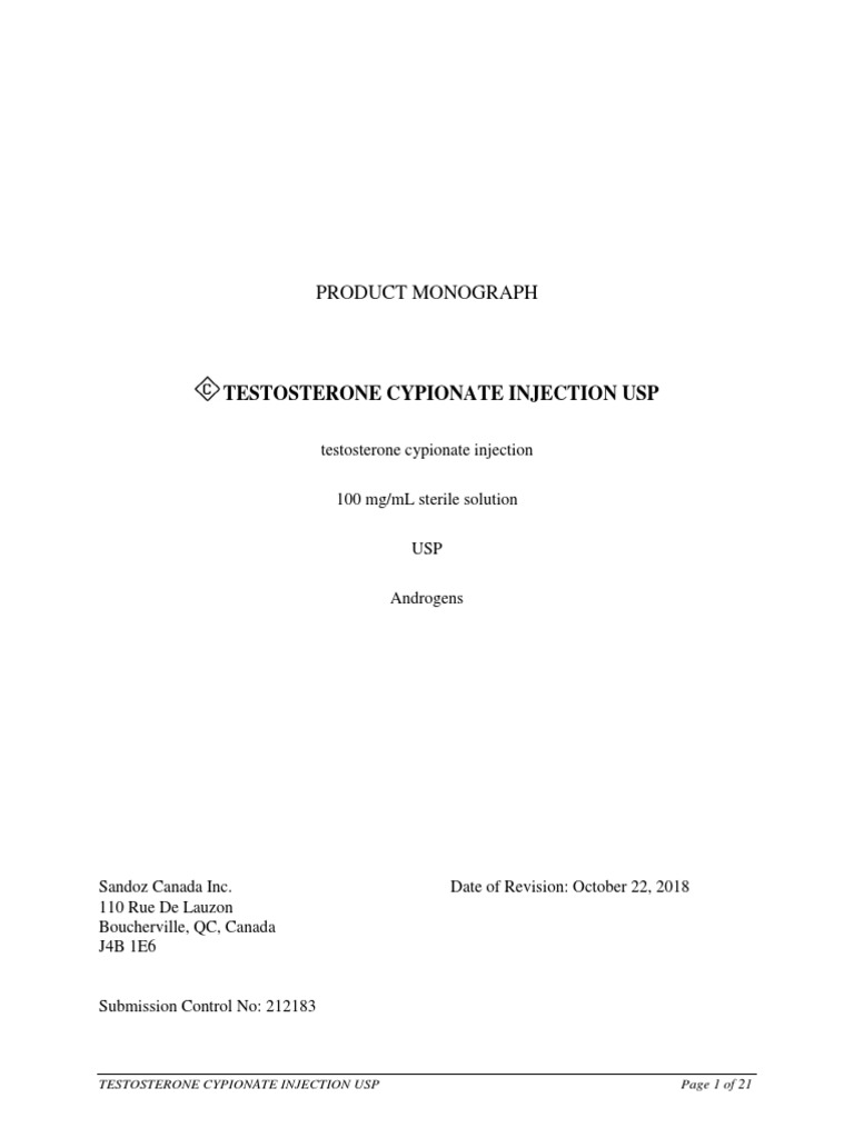 Testosterone Cypionate II | PDF | Testosterone | Dose (Biochemistry)
