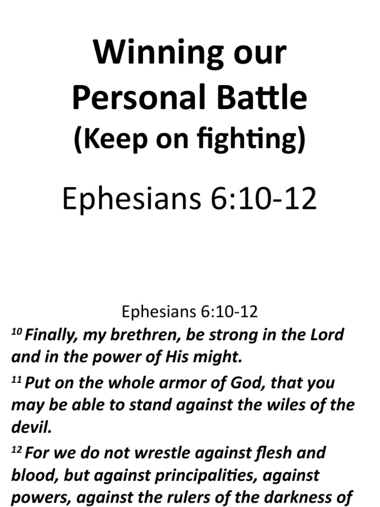 Winning Your Personal Battles | PDF | Elijah | Religious Belief And ...
