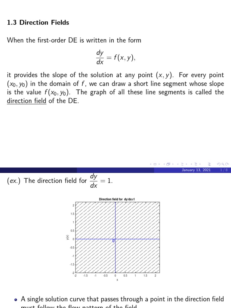 1.3 Direction Fields - PPT | PDF