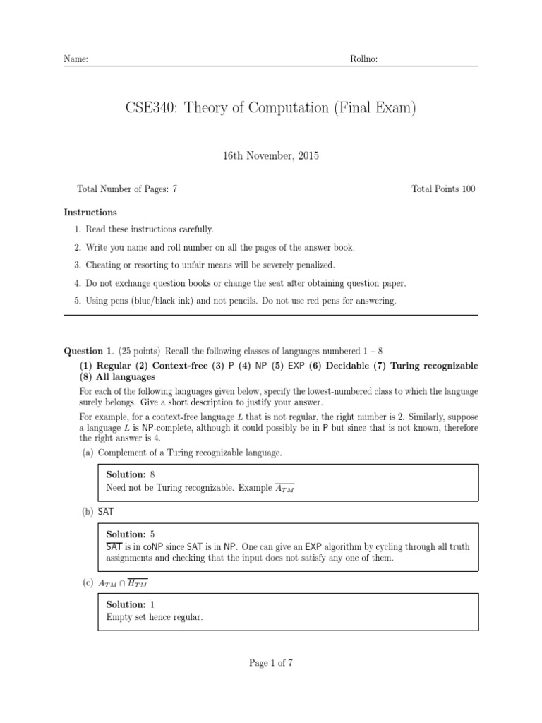 Final | PDF | Discrete Mathematics | Computer Science