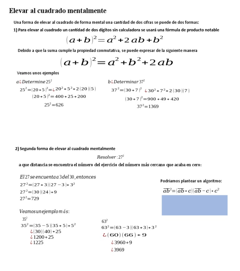 Elevar Al Cuadrado | PDF