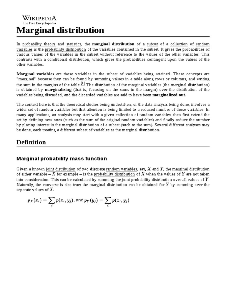 Marginal Distribution | PDF | Conceptual Model | Probability Theory
