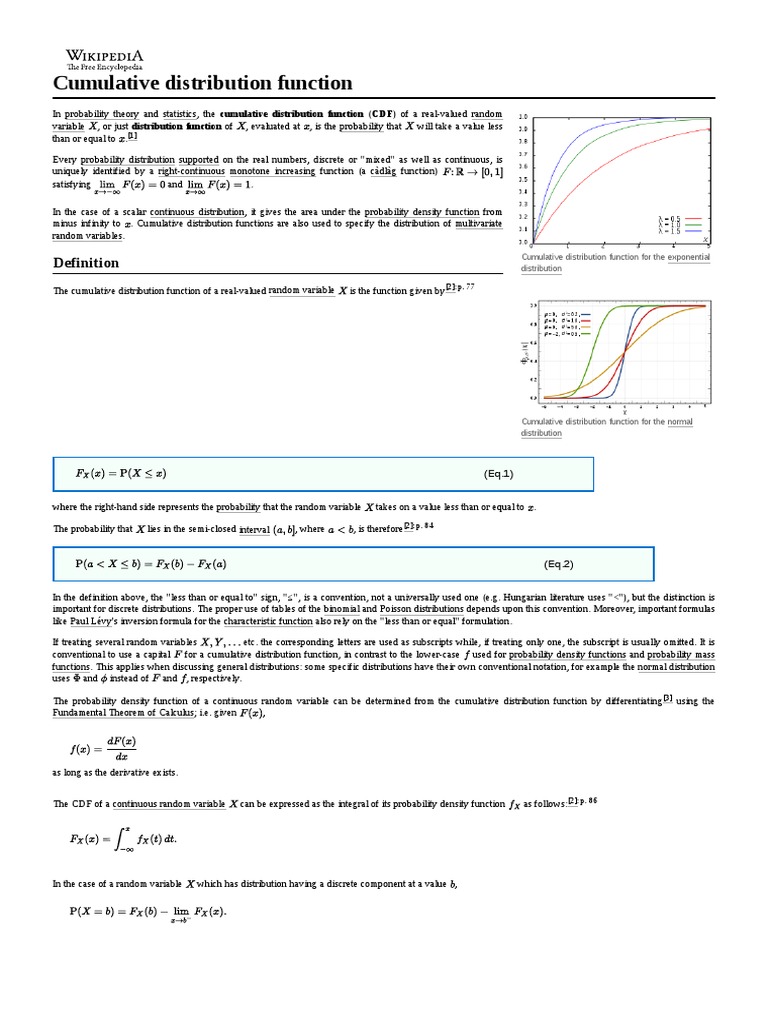 Cumulative Distribution Function | PDF