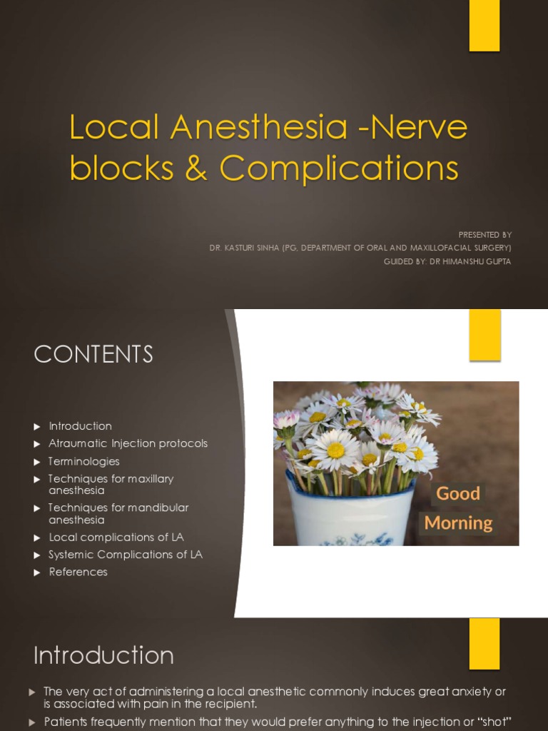 Local Anesthesia - Nerve Blocks & Complications | PDF | Anesthesia ...