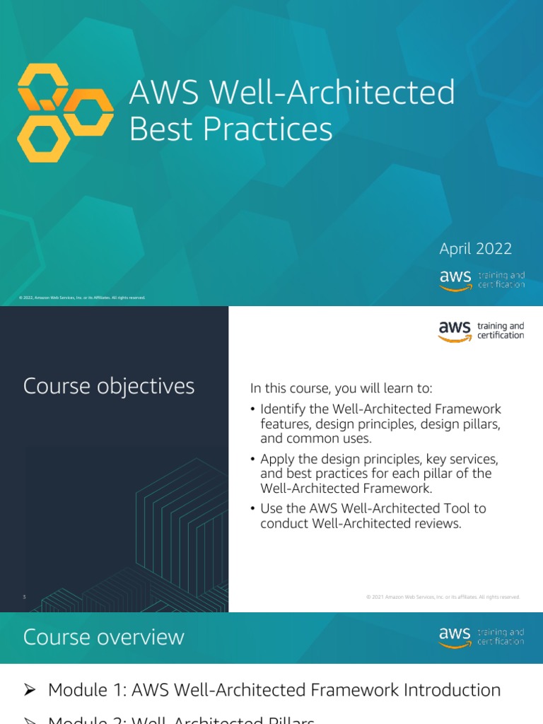 Aws Well Architected Best Practices 2022 04 | PDF