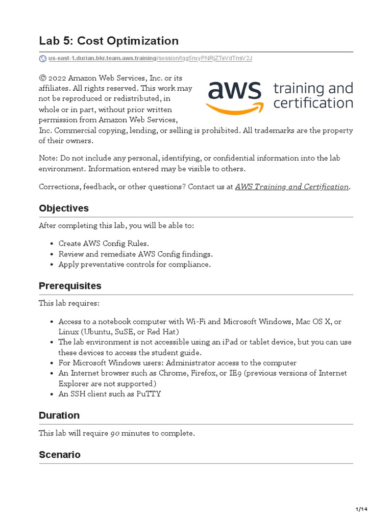 Us-East-1.durian - Bkr.team - Aws.training-Lab 5 Cost Optimization | PDF | World Wide Web ...